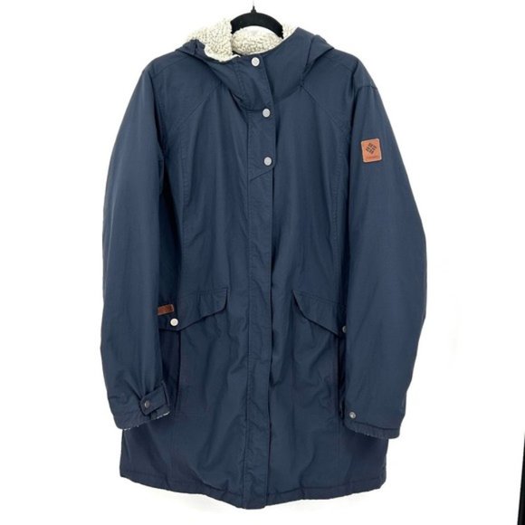 Columbia | Jackets & Coats | Columbia Womens Navy Blue Long Line Sherpa ...